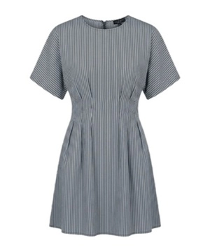 Rag & Bone Striped Poplin Flared Dress - Blue