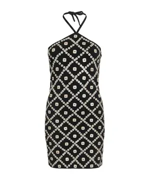 Rag & Bone Fitted Dress With Appliqué Detail - Black