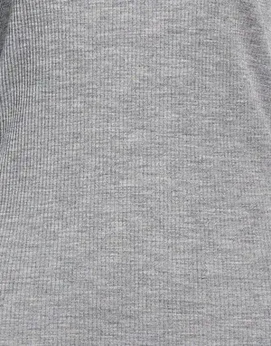 Brunello Cucinelli Lightgrey Wool Shortsleeve Knit Top