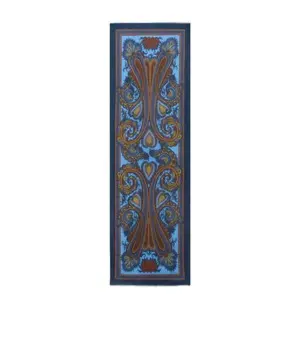 Etro Modal And Cashmere Scarf With Paisley Motif - Blue