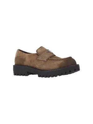Prada Aged Suede Loafers
