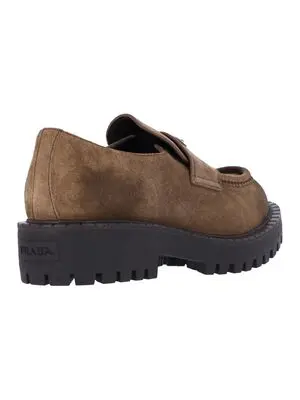 Prada Aged Suede Loafers