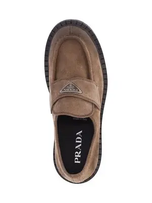 Prada Aged Suede Loafers