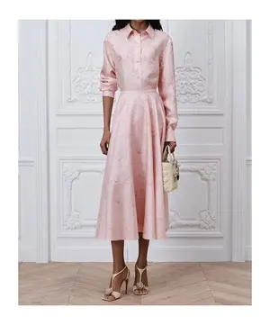 Dior Midi-length Flared Skirt With Médaillon Logo - Pink