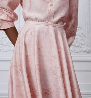 Dior Midi-length Flared Skirt With Médaillon Logo - Pink