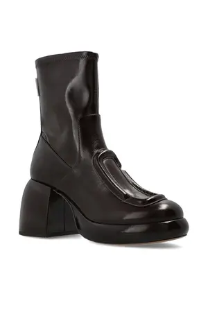 Marc Jacobs Round Toe Zip Up Boots - Brown