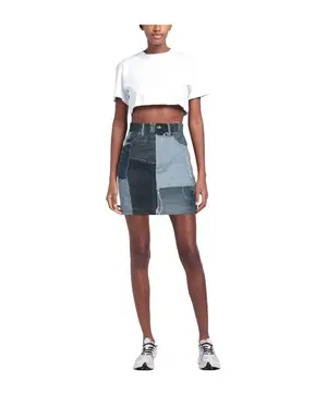 Dolce & Gabbana Patchwork Denim Pencil Skirt