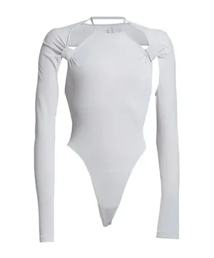 Jacquemus Solid-color Chiffon Long-sleeve Turtleneck - Grey