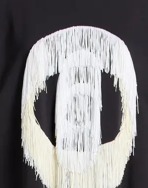 MAISON MARGIELA French Terry Sleeveless T-shirt Dress With Fringe Detail