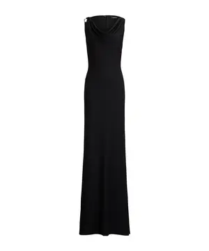 Ralph Lauren Sleeveless Maxi Gown With Cowl Neck