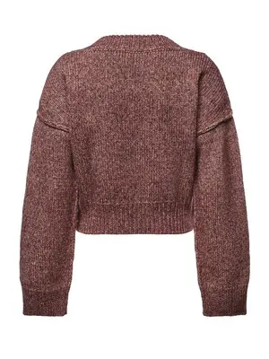 ROTATE BY BIRGER CHRISTENSEN Cropped V-neck Knitted Sweater