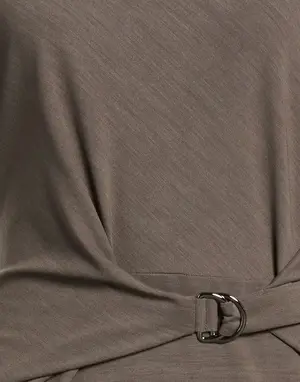 Brunello Cucinelli Short Sleeve Crewneck Top With Belt