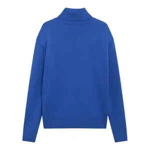 THE FRANKIE SHOP Turtleneck Sweater With Shoulder Pads And Long Sleeves - Blue