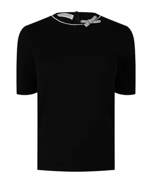 Valentino Garavani Short-sleeved Wool Shirt With Embroidery