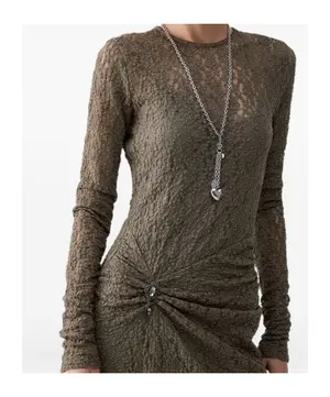 Liu Jo Long Sleeve Lace Embellished Mini Dress