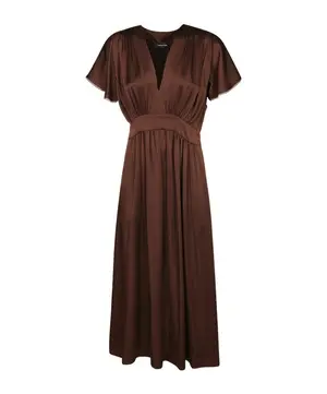 Fabiana Filippi V-neck Short-sleeve Maxi Dress