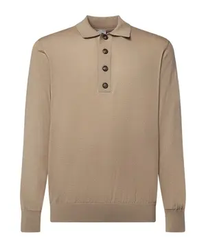 Eleventy Long-sleeve Knitted Polo Shirt - No
