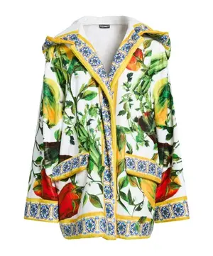 Dolce & Gabbana Printed Terrycloth Hooded Robe - Green