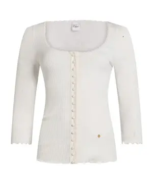 Chloé Solid Color Tops - White
