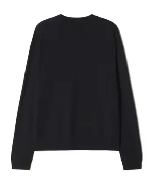 Maison Kitsuné Red Profile Fox Merino Wool Jumper - Black