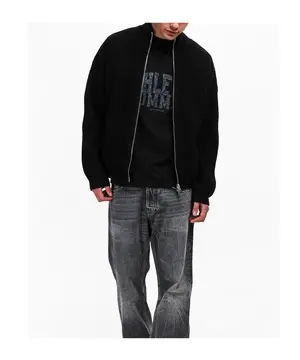 Off-White Zip-up High Neck Knit Jacket