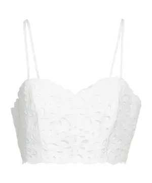 Chloé Cropped Sweetheart Neckline Lace Top