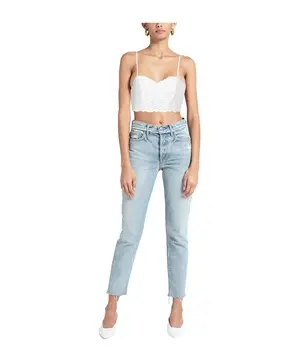 Chloé Cropped Sweetheart Neckline Lace Top