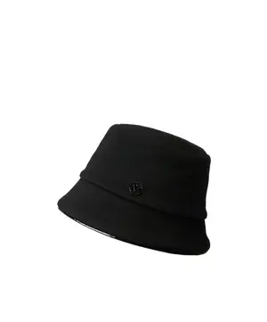 MAISON MICHEL Souna Logo Plaque Bucket Hat - Black