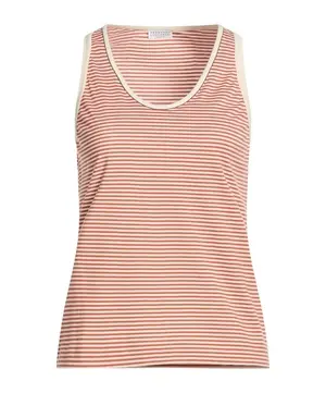 Brunello Cucinelli Striped Jersey Sleeveless Crewneck Vest