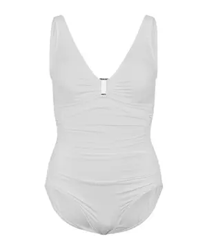 Ralph Lauren Ring Detail Plunge Swimsuit - White