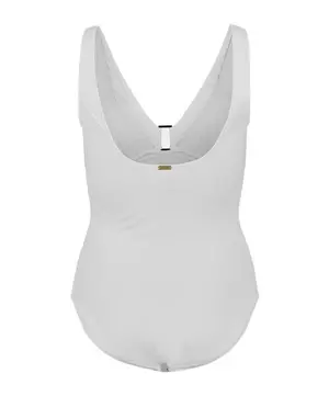 Ralph Lauren Ring Detail Plunge Swimsuit - White