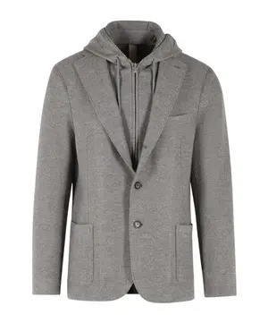 Eleventy Layered Blazer With Hood
