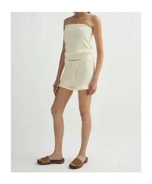 Posse Drawstring Knit Shorts - Ivory