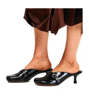 GANNI Heeled Mules With Buckle Detailing