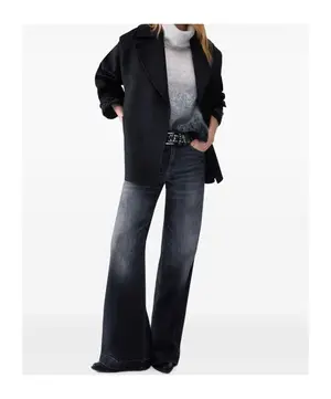 Liu Jo Cropped Wool Coat With Belted Waist