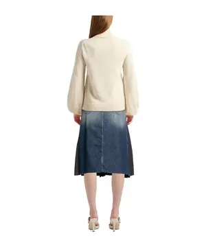 Balenciaga Flared Denim Midi Skirt