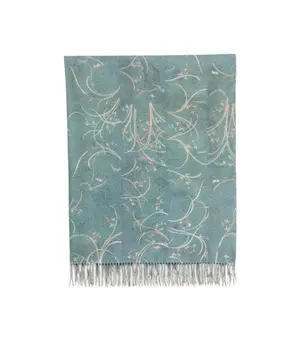 PIERRE-LOUIS MASCIA Floral-print Fringed Scarf - Light Blue