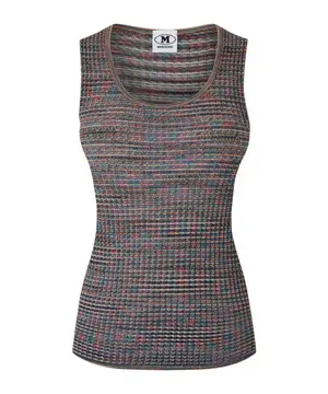 Missoni Sleeveless Top With Round Neck - Multicolor