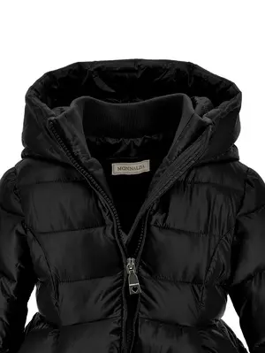 Monnalisa Hooded Quilted Jacket With Logo Detail