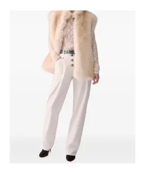 Liu Jo Long Sleeved Crewneck Lace Top - Cream