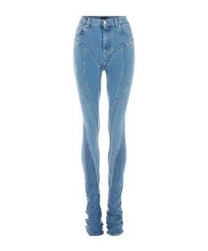 MUGLER Embossed Patch Denim Trousers