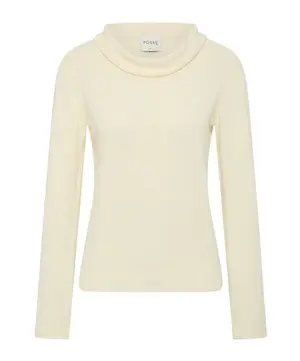 Posse Long Sleeve Knitwear With Rolled Collar - Ivory