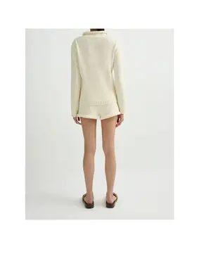 Posse Long Sleeve Knitwear With Rolled Collar - Ivory