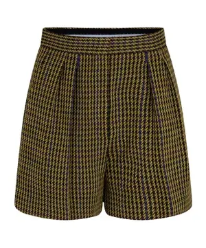 Max Mara Houndstooth Pleated Shorts