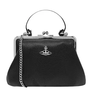 VIVIENNE WESTWOOD Textured Johanna Frame Purse - Black