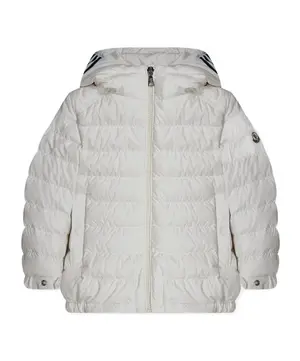 Moncler Logo Patch Down Jacket - White