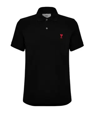 AMI Paris Adc Polo - Black