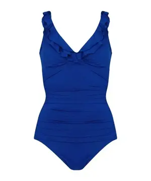 Ralph Lauren Ruffle Underwired One-piece Swimsuit - Blue