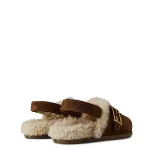 Fendi Wool Slippers With Shearling Lining