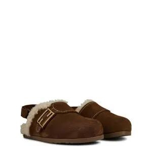Fendi Wool Slippers With Shearling Lining